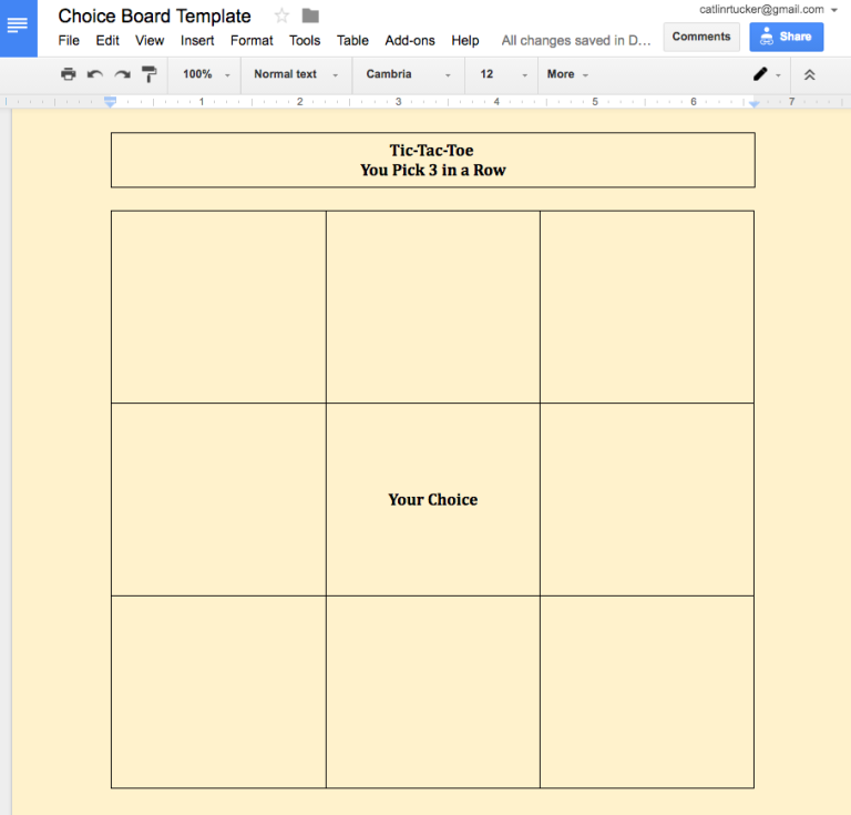 Design Your Own Digital Choice Board - Dr. Catlin Tucker