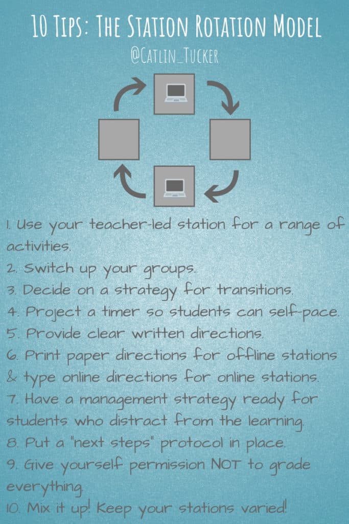 10 Tips For Teachers Using The Station Rotation Model Dr Catlin Tucker