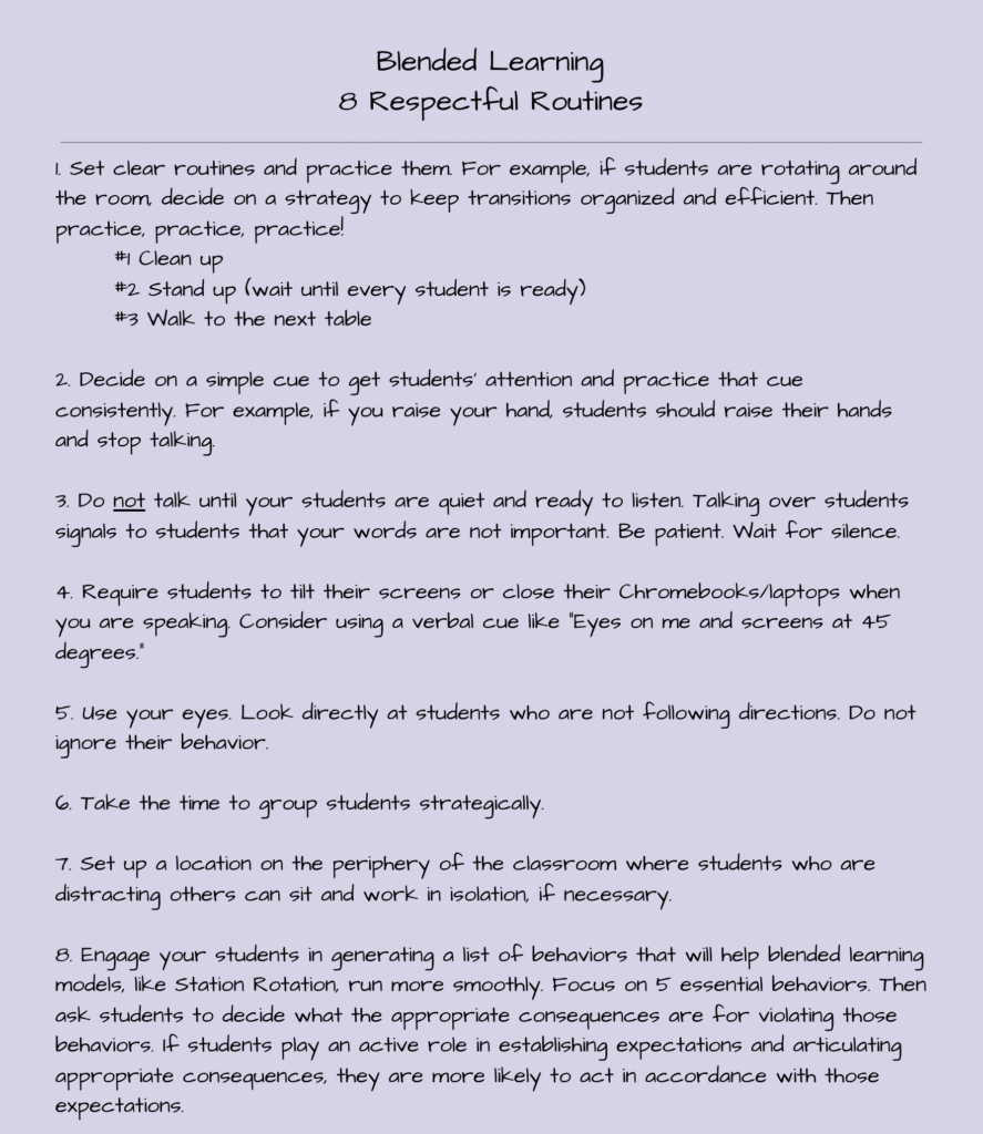 Blended Learning: 8 Respectful Routines - Dr. Catlin Tucker