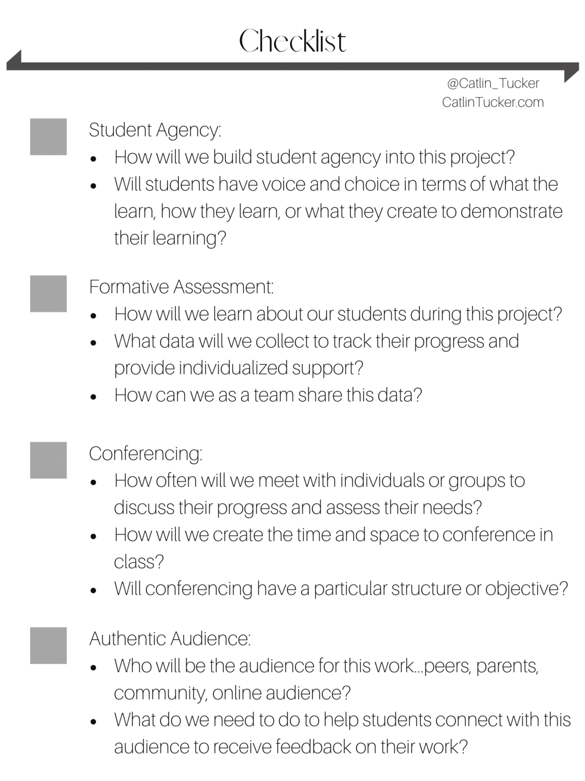Interdisciplinary Project Planning Framework - Dr. Catlin Tucker
