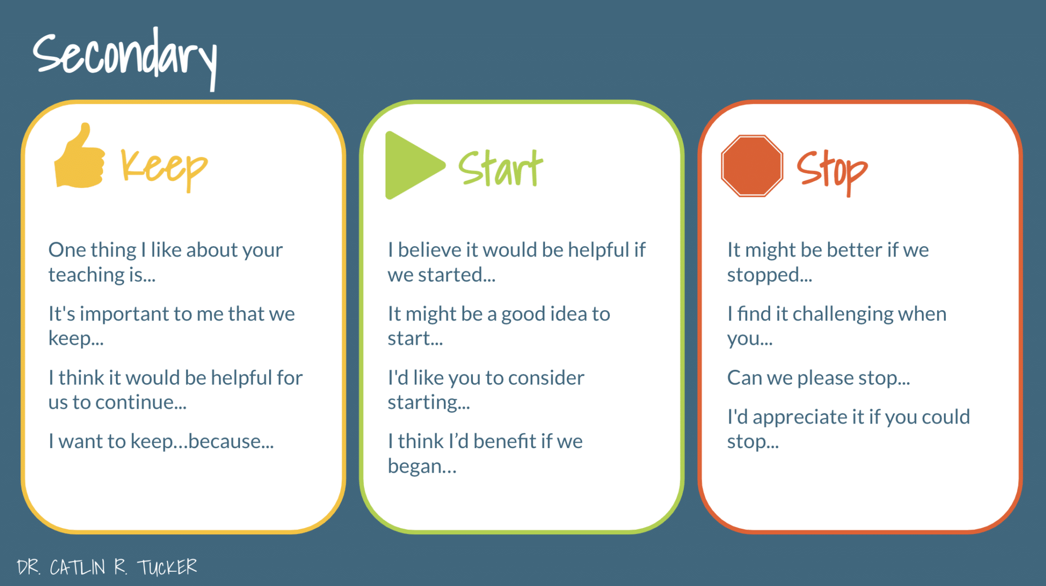 Keep, Start, Stop: A Student Feedback Strategy - Dr. Catlin Tucker